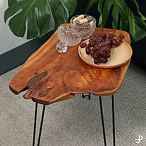 [PJ Collection] Live Edge Foldable Table, Natural Fir Root Table Top, Foldable Table Legs, Lightweight Table, No Tool Assembly,