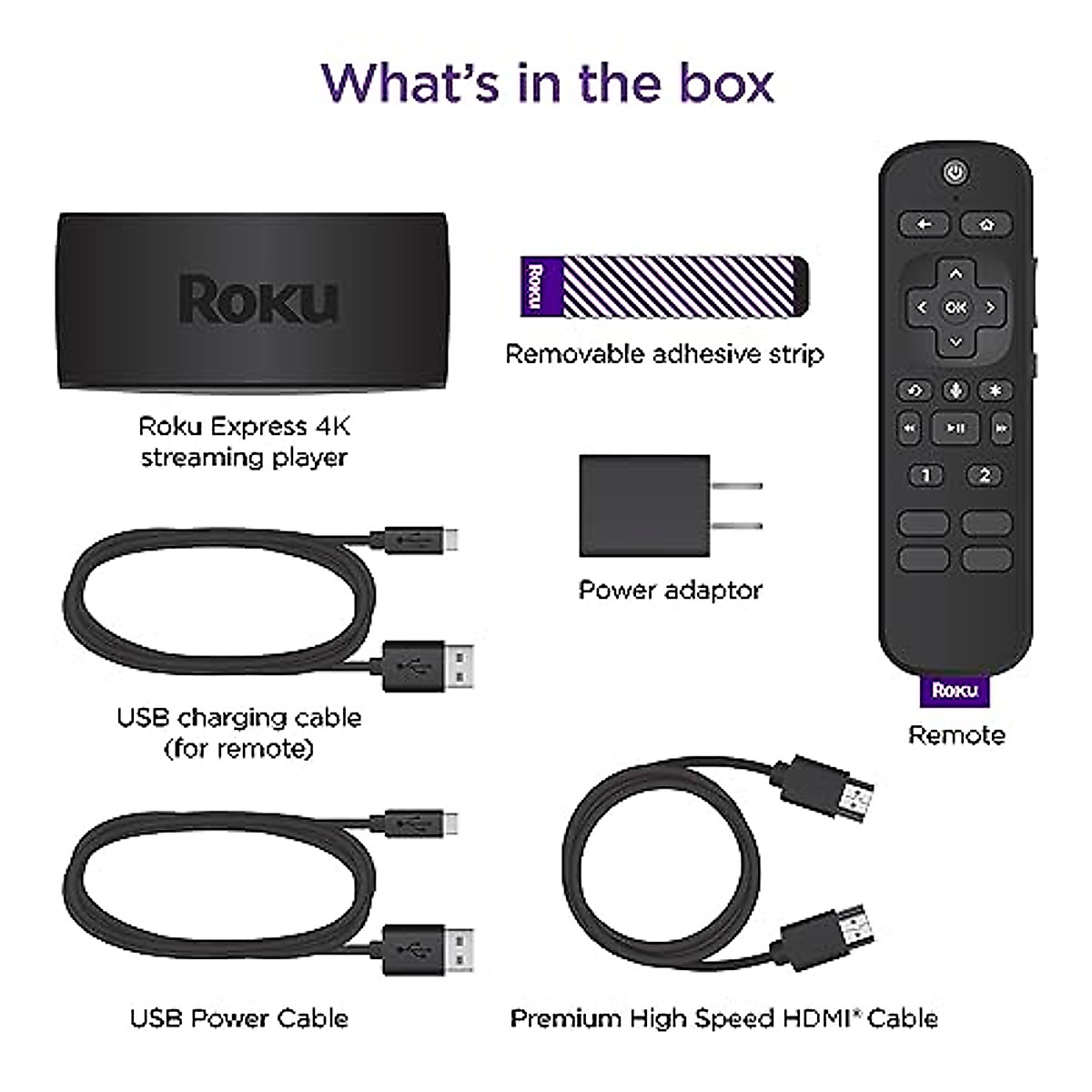 Roku Express 4K Pro with Voice Remote Pro - Roku Streaming Device 4K/HDR, Rechargeable Roku Remote, Hands-Free Controls, Lost Remote Finder, Free & Live TV - Amazon Exclusive