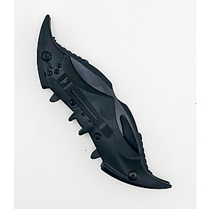 ARLEZA STORM Dark Knight Twin Blade Bat Knife - 11" Pocket Folding Spring Assisted Dual Blades Tactical Knife for Comics Superhero Fan! (Black/Black)