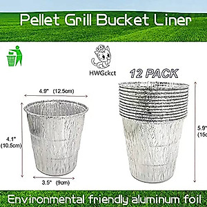 Drip Grease Bucket & 12 -Pack Disposable Foil Liners for Traeger,Pit Boss,Rec Tec Wood Pellet Grills & Smokers