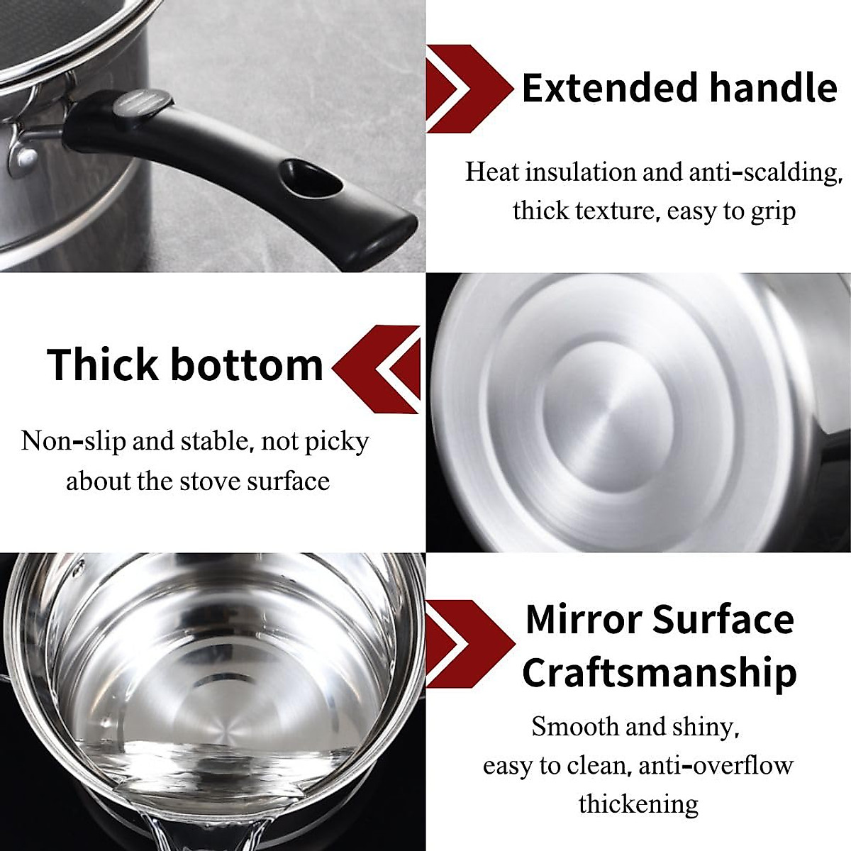 Stainless Steel Pot with Deep Fry Basket, Steamer Pot, Multipurpose Pasta Pot with Steamer Rack, Strainer Glass Lid, 3.5Quart Sauce Pan with Stay-cool Handle for Cooking Gravies, Vegetable Steamer