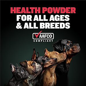 Bully Max 7-in-1 Total Health & Immunity Dog Multivitamin Powder - Omega 3 Vitamin Supplements for Immune System, Heart, Digestive & Joint Health - Puppy & Adult Dogs Vitamins for All Breeds, 13Oz Bag