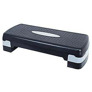 Signature Fitness Adjustable Workout Aerobic Stepper Step Platform Trainer, 27-Inch, Black/Gray