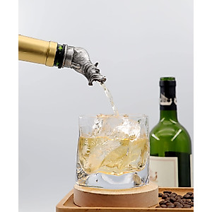 WOKHACH Animal Wine Aerator & Liquor Pourer for Bar,Home and Party Wine Pourer Aerator Festival Gift (Hippo Silver Gray)