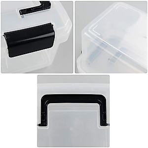 Nicesh 2 L Clear Mini Plastic Storage Box, Tiny Clear Storage Bin, 4-Pack