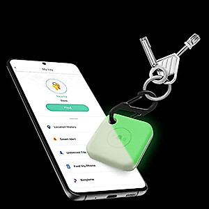 Geiomoo Silicone Case Compatible with Tile Mate 2020, Tile Mate 2018, Protective Cover with Carabiner (Luminous Green)