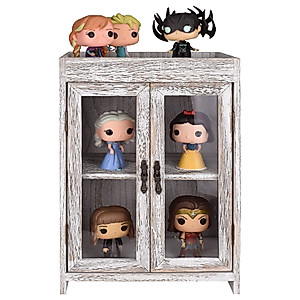 Ikee Design Small Wooden Countertop Storage Cabinet with Adjustable Shelves and Removable Hooks, Perfect for Perfume, Pantry, Essential Oil, 10.4W x 6.1D x 14.4H in, Antique White