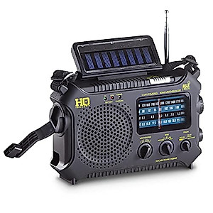 HQ ISSUE Dynamo Emergency Radio Hand Crank Solar Portable W/AM FM, NOAA Weather Alert, Shortwave, & Flashlight, Black