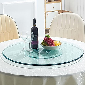 BBAUER Lazy Susan Dining Table, with Silent Bearings, Rotating Serving Plate Suitable for Birthday Parties Family Dinners and Banquets