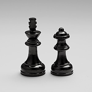 IWIS GLOBAL Chess Pieces Only No Board, 32 Large Quadruple Weighted Metal Chess Pieces with 2 Extra Queen, 2.6” King Heavy Piece, Chrome Silver-Metallic Black in Unique Gift Storage Box