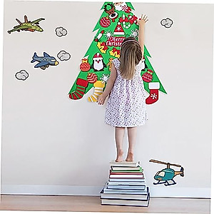 OATIPHO Felt Christmas Tree Kids Felt Christmas Tree Set Felt Xmas Tree Ornament DIY Felt Christmas Tree Kids Suit Play Set Toddler Gift Felt Christmas Tree Adornment DIY Decorations Blush