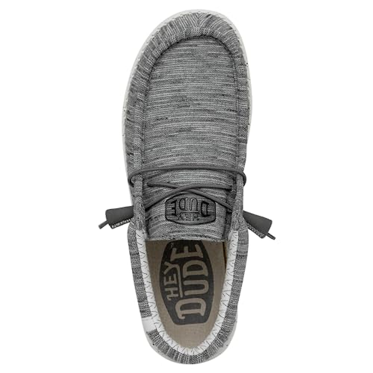 Hey Dude Men's Wally Stretch Stone White Size 11 | Men's Loafers | Men's Slip On Shoes | Comfortable & Light-Weight