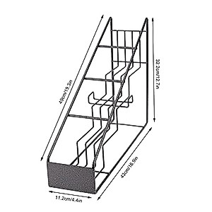 Oreb Syrup Bottle Rack, Stainless Steel Liquor Wine Bottle Rack 4 Compartment Bottle Holder for Syrup, Wine, Dressing, Countertop Display Stand for Home Kitchen Coffee Shop