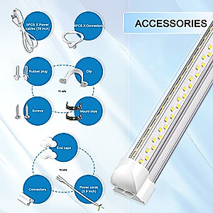 ELEKICO LED Shop Light 4FT, 50W 7200LM 5000K V Shape 4' Led Shop Light, Super Bright Linkable Shop Lights, Hight Output T8 LED Tube Lights, LED Shop Lights for Garage 4 Foot with Plug 10 Pack
