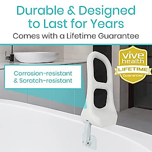 Vive Bathtub Rail - Bathroom Tub Safety Rail Heavy Duty for Seniors, Elderly, Handicap and Disabled - Clamp Railing Bath Support - Adjustable Shower Hand Grip - Handle Assist Grab Bar - Fits Most Tubs