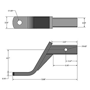 Quick Products QP-HS2807 Class III Trailer Ball Mount - 6" Drop, 4" Rise - 5000 lbs. (Gloss Black Powder-Coat Finish)