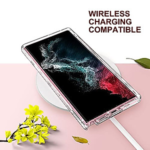 ULAK Compatible with Samsung Galaxy S22 Ultra 5G Case, Heavy Duty Shockproof Hybrid Soft TPU Bumper Drop Protection Transparent Phone Case for Galaxy S22 Ultra 5G 6.8 inch - Clear Glitter