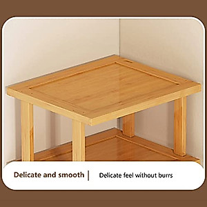 C-LARSS 6 Layers Bamboo Shelf Waterproof Entryway Great Load Storage Shoe Rack Yellow