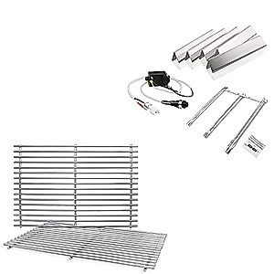 Uniflasy 7639 Cooking Grates 7636 Flavorizer Bars 69787 Burner Tube Ignitor Wire Kit Ignition Electrode for Weber Spirit 300 Series Spirit E-310 E-320, S-320 E/S330 with Front Mounted Control