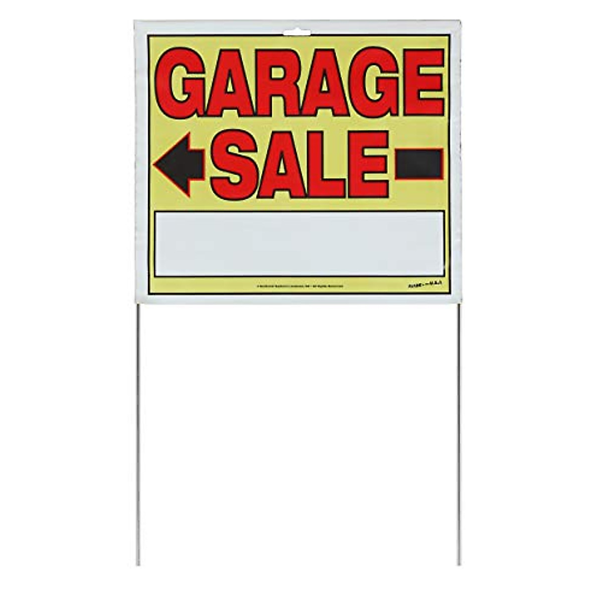 Sunburst Systems 3905 Garage Sale Sign, Assembled with metal U-Stake, Double Sided, 14" x 22" (Including Stakes), 10 Pack