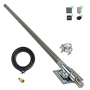 915Mhz HNT Bobcat Miner Antenna,Omni-Directional,10dbi 35inch.Waterproof, 3 Meters RG58,RP-SMA Adapter