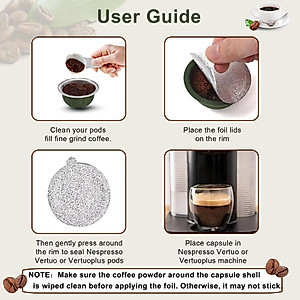 Clinuse Aluminum Foils Lids Seals to Reusable Nespresso Capsules Coffee Pods, 100Pcs Nespresso Vertuo Pods Cover Seals, Compatible with Nespresso Vertuoline Vertuo (61mm, Gray)