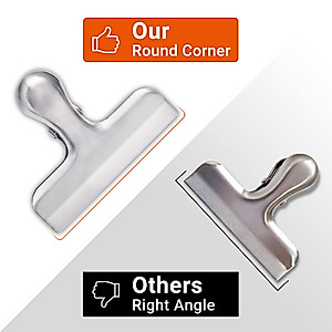 6 Pack Bag Clips, Stainless Steel Chip Clip, Chip Clips Bag Clips Food Clips, Bag Clips for Food, Heavy Duty Air Tight Seal Kitchen Clips Snack Clips Food Bag Clamp Clips