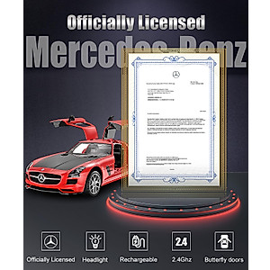 AEROQUEST Remote Control Car, 1:14 Scale Mercedes Benz Rc Cars Officially Licensed 15Km/h Fast Toy Car 7.4V 500mAh with Led Light 2.4Ghz Drift Car for Adults Boys Girls Birthday, Red