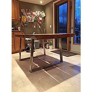 Brushed Stainless Table Legs, Rectangular Tapered Style - Any Size