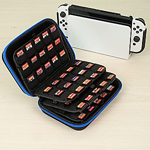 ButterFox 32-120 Switch Game Case for Nintendo Switch, Switch Game Card Storage Holder or SD Memory Card Case (120 Blue/Black)