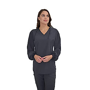 Green Town Women's Pullover Hoodie GT Performance Medical Uniform Scrub Jacket-Pewter-X-Large