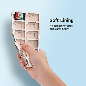 JINGDU 24-Slot Switch Game Card Case Compatible with Switch Game & micro SD Cards, Hard Shell, the Cute Games Holder Organizer Suitable for NS, Lite & OLED Game Card, acnh Leaf