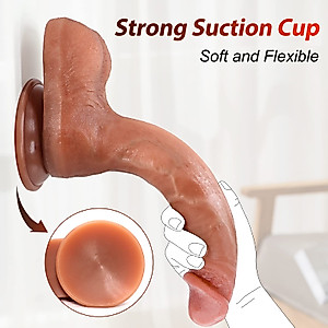 Realistic 10 Inch Dildo Huge Dildo Big Anal Dildo Adult Sex Toys for Women and Men, Strong Suction Cup Soft Silicone Penis Lifelike G Spot Dildo Hands-Free Play