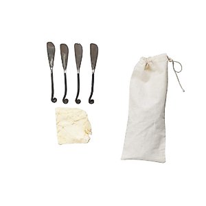 Creative Co-Op Hand Forged Canape Knives with Black Handles (Set of 4 Pieces