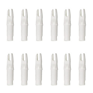 SOPOGER 50Pcs Archery Arrow Nocks .244/6.20mm ID Plastic Insert Carbon Arrow Nock Standard Size for DIY Hunting Shooting Arrows (White)