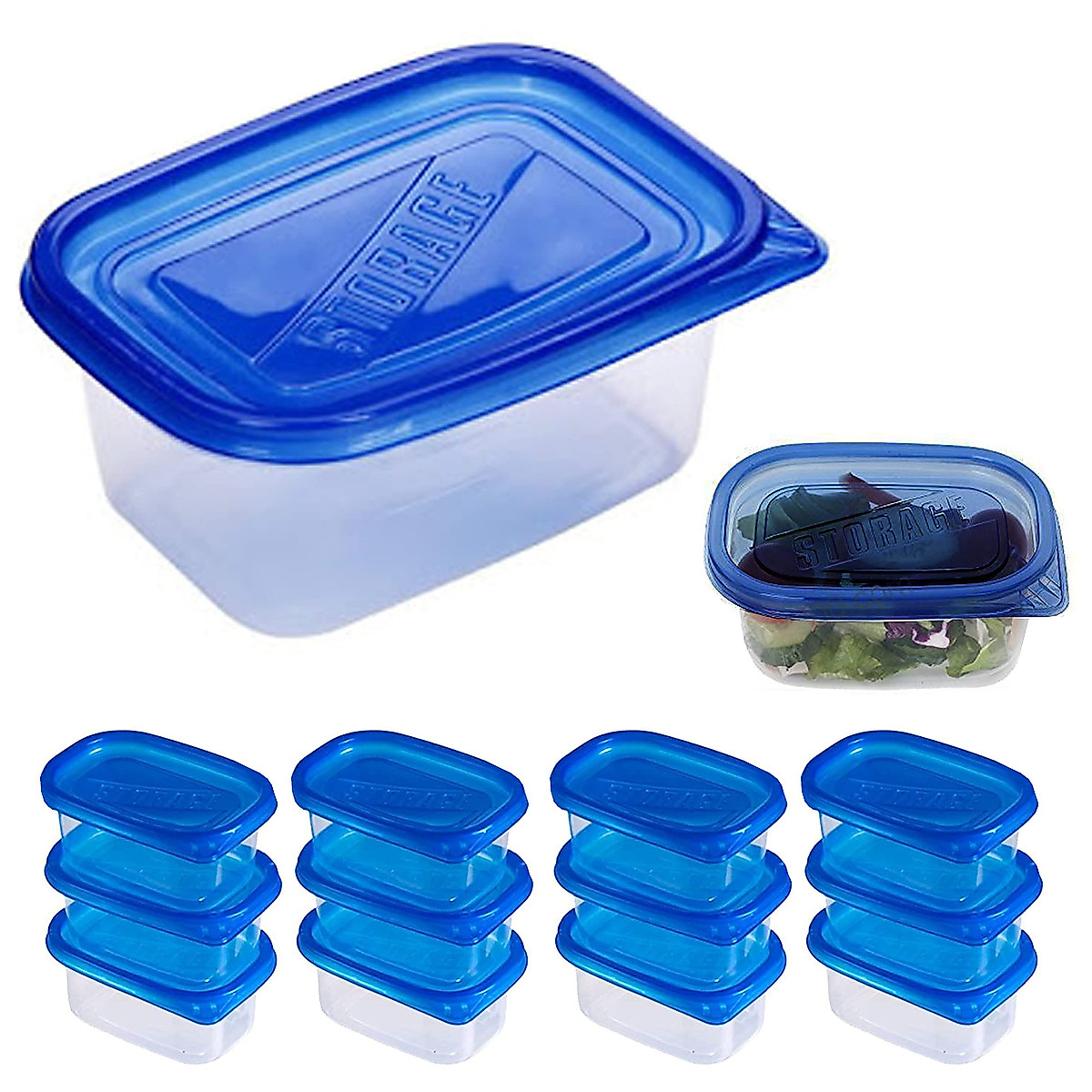 12 Pc Small Food Storage Container Meal Prep Freezer Microwave Reusable 9.5oz