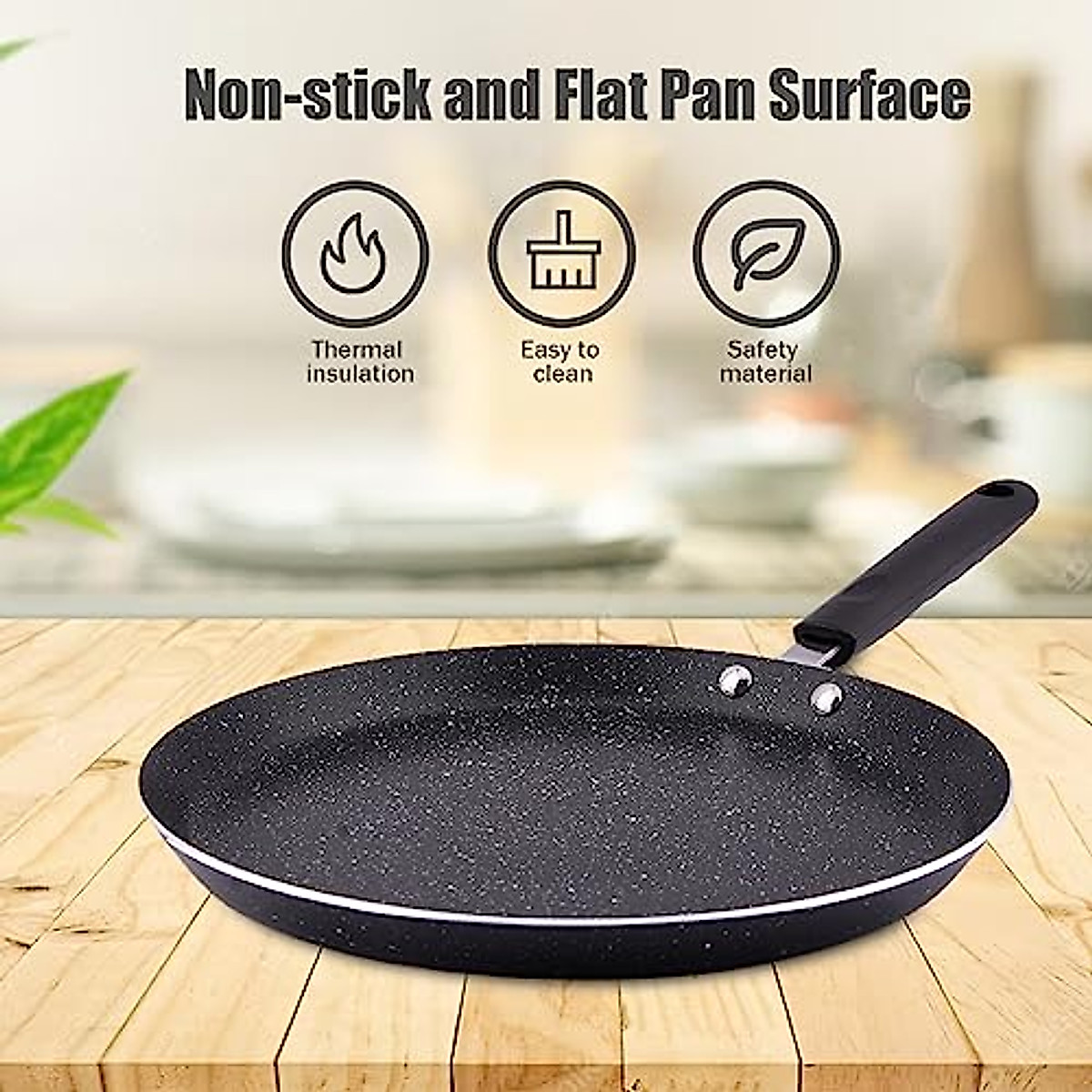 11Inch Griddle Pan with Scraper, Oil Brush, Nonstick Grill Pan for Cooking Eggs, Frying, Grill, Omelettes, Kitchen Griddle Cookware Griddle Pancake Pan, Easy Clean (size:11Inch)