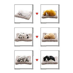 KKUSSOLL Realistic Dog Plush Small Sleeping Doggie Lying Border Collie German Shepherd Puppy Baby pup Ornaments can Absorb poisonlus Elements in air