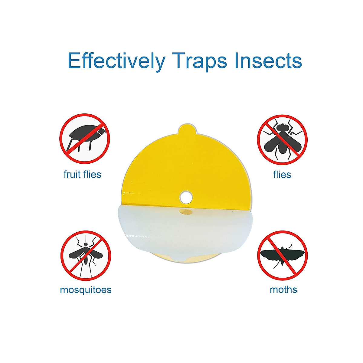 24 Pcs Flea Trap Refill Discs 5.4" Replacement Glue Boards with Hole for Flea Traps for Inside Your Home, Sticky Pads for Fleas, Bugs, Flies, Mosquitos, etc