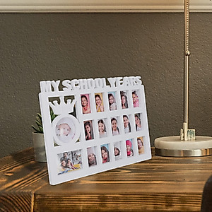 Veemoon Picture Display Frame First Year Picture Frames Growth Photo Frame School Years Picture Day Collage Frame Tablescape Decor School Years Photo Mat Baby Picture Holder White Plastic