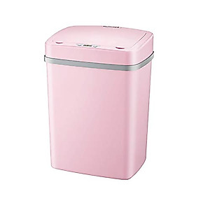 HZTEC Kitchen Trash Can Trash Can with Lid Induction Home Smart with Lid Kitchen Living Room Bedroom Bathroom 12L ( Color : Pink )