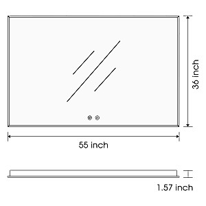 IOWVOE 20 x 28 Inch LED Mirror Backlit Bathroom Large Wall Mounted Vanity Makeup Mirror Dimmable Anti-Fog Lighted Mirror CRI 90 Adjustable Brightness