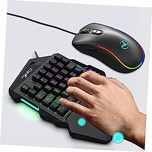 UKCOCO 1 Set one-Hand Human Body Ergonomic Gaming one Hand RGB Keyboard Mechanical Ergonomic Gaming Keyboard v100 Keyboard Left Hand Gaming Keyboard Gaming Keyboard Mouse Plastic