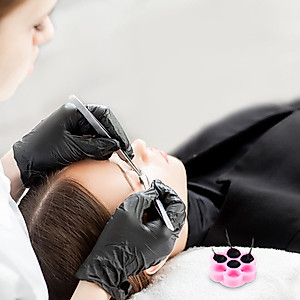 200 Pieces Flower Shape Glue Cup Lash Glue Holder Eyelash Extension Flower Pallet Grafting Eyelash Cup False for Women Girls Extension Supply