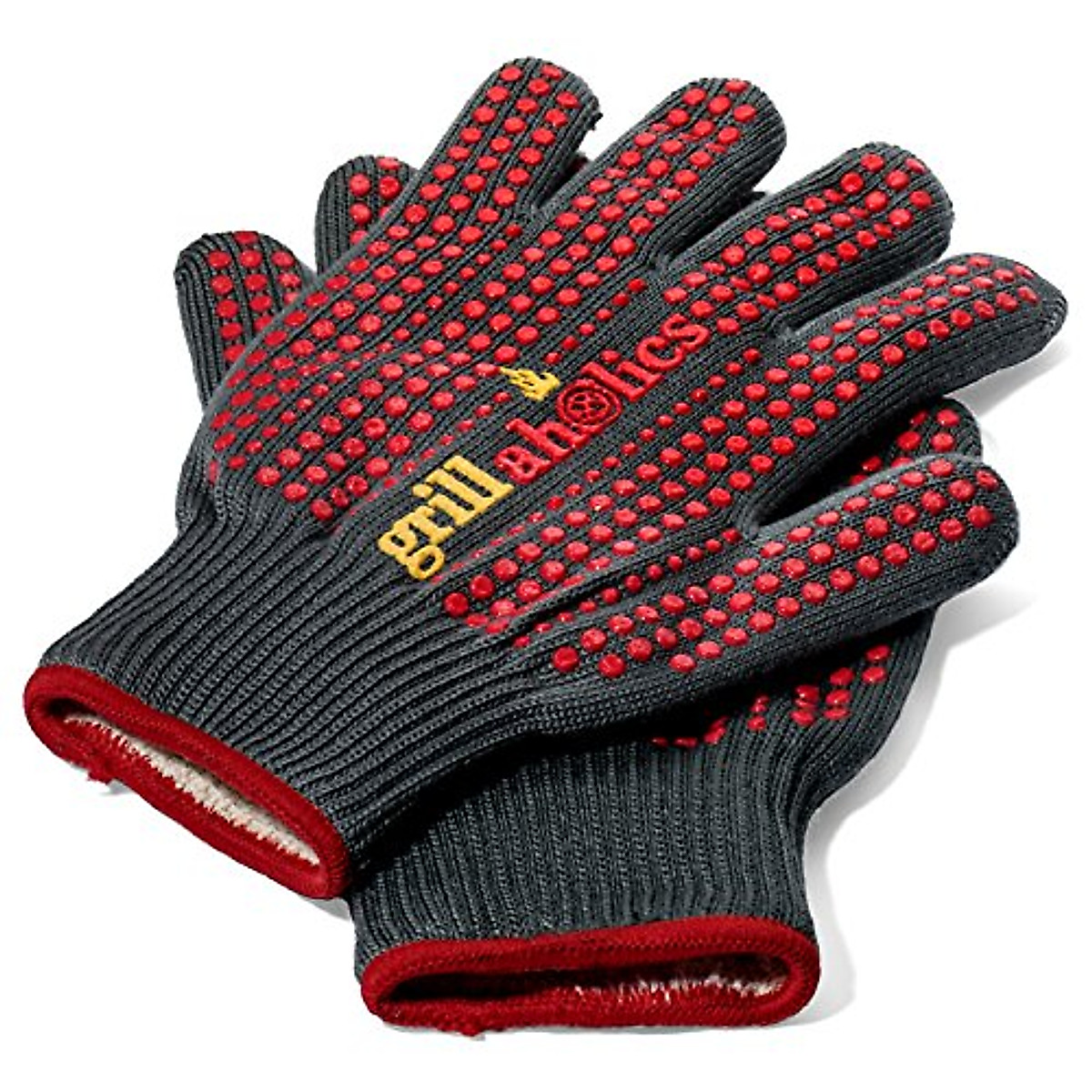 Grillaholics Barbecue Gloves, Top Cooking Gloves in Barbeque Grilling Accessories, 660°F Heat Resistant with ThermoMatrix™ Silicone, Protect Your Hands with BBQ Oven Mitts