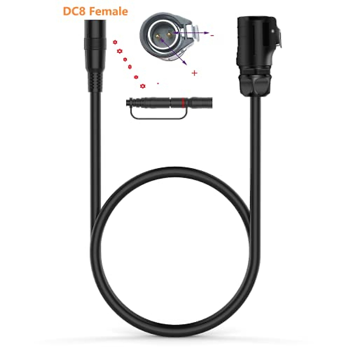 SolarEnz DC8mm to 2 Pin Power Industrial Circular Connector Solar Plug to DC7909 Connector Fit for 200W Solar Panel,Fit Forrest River RV Solar Ports,Grand Design RV's