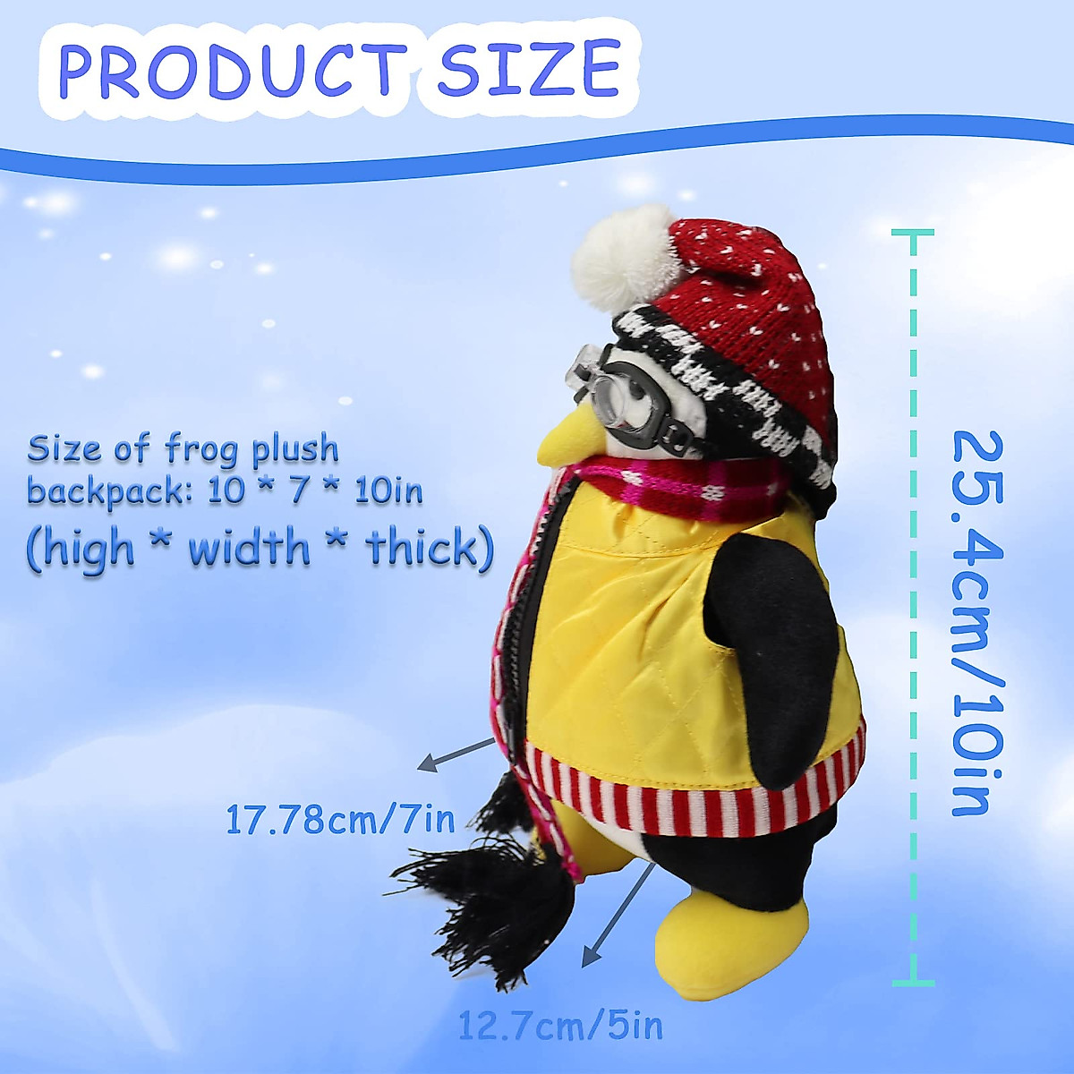 Firecos 10.6'' Penguin Plush Toy Cute Penguin Plushy Stuffed Doll Toys Christmas Thanksgiving Gifts Plushies (S (27cm)