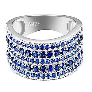 ANGG Cubic Zirconia Simulated Diamond Vintage 925 Sterling Silver Ring