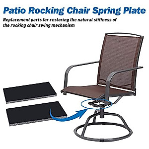 Tiga Patio Rocker Chair Spring Plate Replacement, Universal Fiberglass Spring Plates for Outdoor Swivel Rocker Patio Chair - 5 x 2.5 Inches - Pack of 4