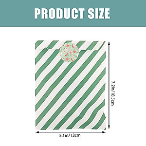 LUOZZY 24pcs Christmas Candy Bags Kraft Paper Xmas Gift Wrapping Papers with Stickers Christmas Cookie Bags Xmas Party Supplies